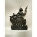 A HEAVY LEAD VICTORIAN BRITANNIA INSURANCE PLAQUE 50543 - 21 X 15 CM