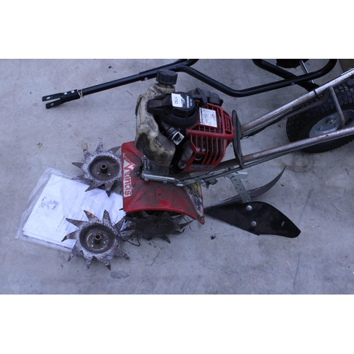 A MANTIS PETROL GARDEN ROTAVATOR WITH HONDA ENGINE