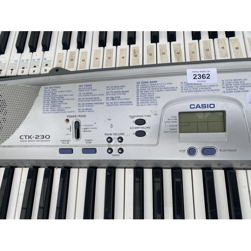 TWO CASIO ELECTRIC KEYBOARDS