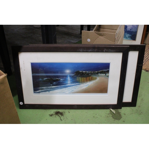 TWO FRAMED LIMITED EDITION PRINTS OF CORBYN LIGJHTS TORQUAY 2032/250 ...
