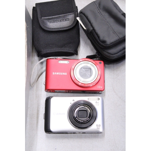 TWO DIGITAL CAMERAS TO INCLUDE A SAMSUNG PL211 AND A CANON POWERSHOT ...