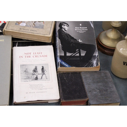 A QUANTITY OF BOOKS TO INCLUDE THE OLD MIRACLE PLAYS OF ENGLAND BY ...