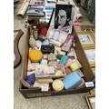 AN ASSORTMENT OF SOAPS AND FRAGRANCES ETC