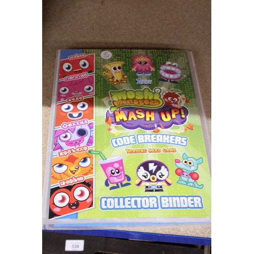 A MOSHI MONSTERS, MASH UP CODE BREAKERS TRADING CARD BINDER AND CARDS