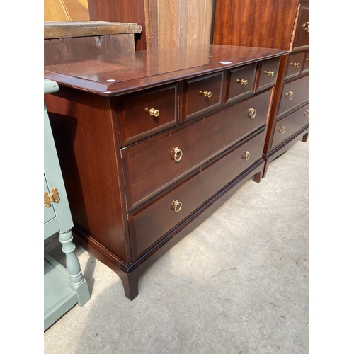 A STAG MINSTREL CHEST OF FOUR SHORT AND TWO LONG DRAWERS, 42" WIDE