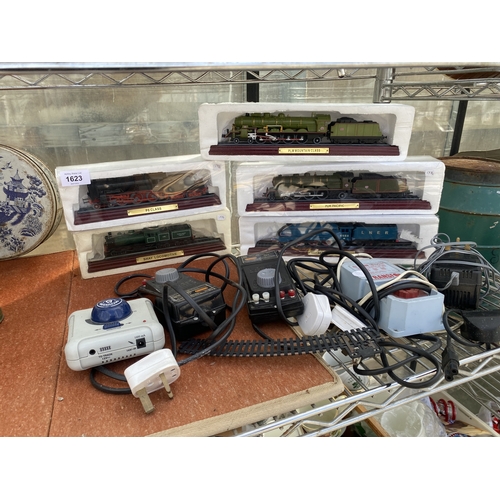 FIVE VARIOUS MODEL STEAM LOCOMOTIVES AND AN ASSORTMENT OF MODEL RAILWAY ...
