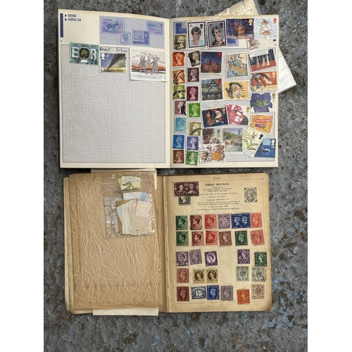 TWO STAMP ALBUMS CONTAINING FOREIGN AND GB STAMPS