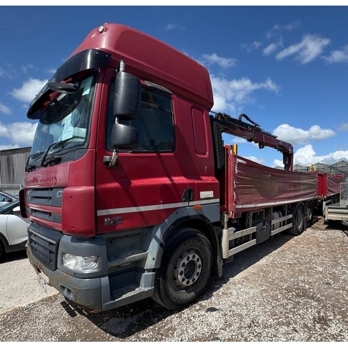 DAF CF SEMI AUTOMATIC DROP SIDE LORRY & DRAG COMPLETE WITH A HIAB WHICH ...