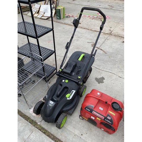 A GTECH CORDLESS LAWN MOWER COMPLETE WITH BATTERY AND CHARGER