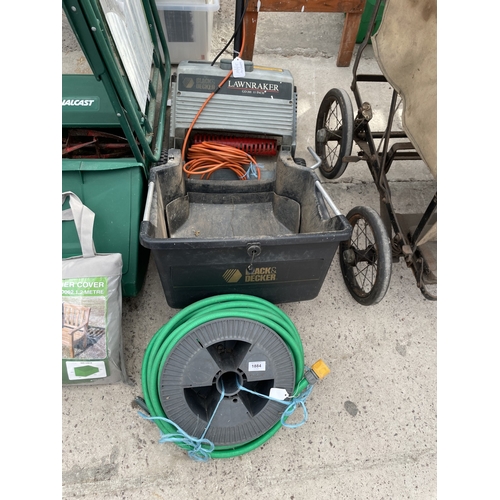 AN ASSORTMENT OF GARDEN TOOLS TO INCLUDE S ELECTRIC QUALCAST LAWNMOWER ...