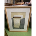 AN ABSTRACT ART WATERCOLOUR 'BALLAST' SIGNED BY SARAH SHIELDS, 70CM X 55CM