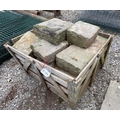 A PALLET BOX OF STONE COBBLES NO VAT