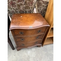 A WALNUT BEVAN FUNNELL (REPRODUX) CHEST OF THREE DRAWERS WITH ...
