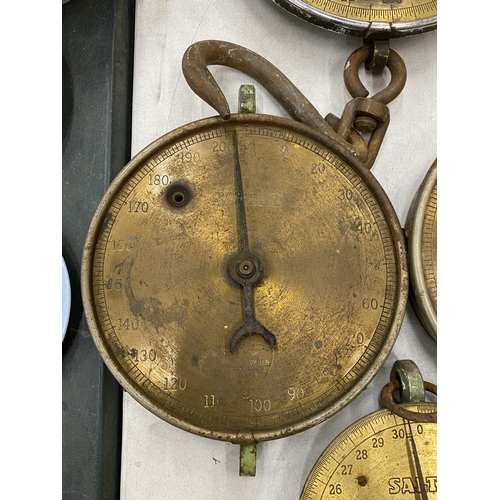 FOUR VINTAGE SALTER SPRING BALANCE SCALES