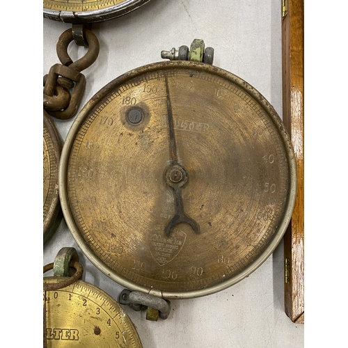 FOUR VINTAGE SALTER SPRING BALANCE SCALES
