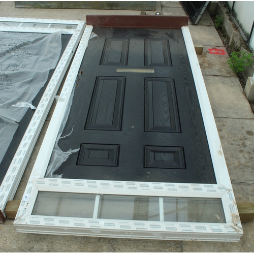 A NEW uPVC FRONT DOOR 1 M X 7 FT 7 APPROX. NO VAT