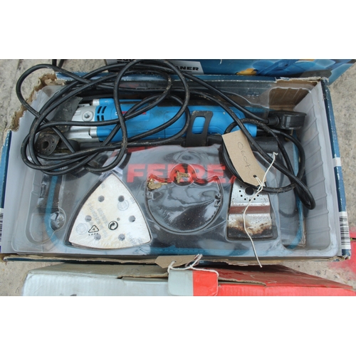 A WORKZONE ELECTRIC PLANER IN WORKING ORDER, POWER SANDER AND FERREX ...