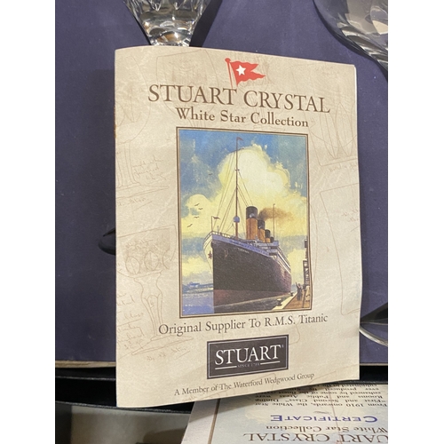 FIVE BOXED GLASSWARE SETS BY STUART CRYSTAL FROM 'THE WHITE STAR ...
