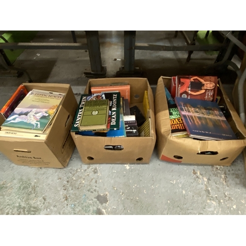 A LARGE COLLECTION (6 BOXES) OF MAINLY VINTAGE BOOKS OF VARIOUS GENRES ...