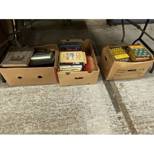 A LARGE COLLECTION (6 BOXES) OF MAINLY VINTAGE BOOKS OF VARIOUS GENRES ...