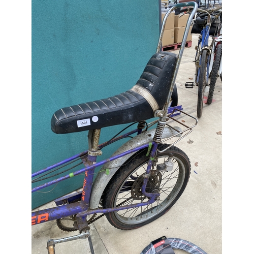 AN ORIGINAL PURPLE RALEIGH CHOPPER MKII WITH TWO NEW SPARE TYRES ...