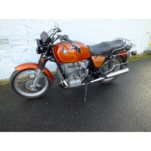 A 1978 BMW R60/7 MOTORCYCLE IN METALLIC ORANGE COACHWORK 'ROI 2296', the overhead flat twin 599cc en