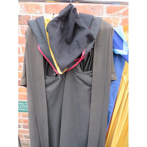 A SELECTION OF ACADEMIC ROBES / CAPS ETC., to include an Ede and ...
