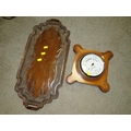 A JAMES LUCKING & CO LTD BAROMETER TOGETHER WITH A CARVED TWIN HANDLED ...