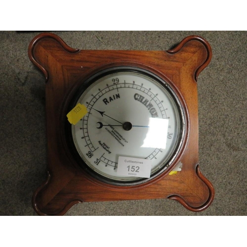 A JAMES LUCKING & CO LTD BAROMETER TOGETHER WITH A CARVED TWIN HANDLED ...