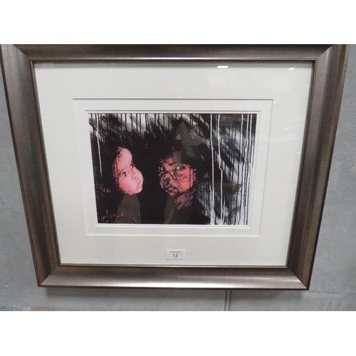 A FRAMED AND GLAZED ROLF HARRIS PRINT ' ALL YOU NEED IS LOVE'