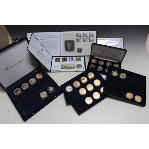 A QUANTITY OF MODERN COLLECTORS COIN SETS ETC, to include coin cover ...