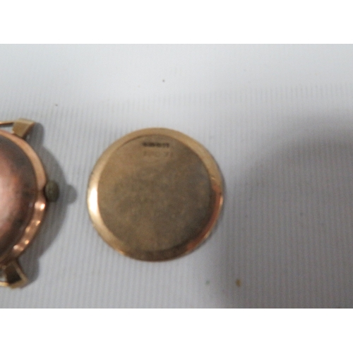 A HALLMARKED 9K GOLD ROTARY WATCH BACK PANEL TOGETHER WITH TWO ODD ...