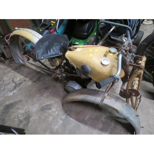 A VINTAGE MOTORCYCLE FRAME AND ENGINE A/F