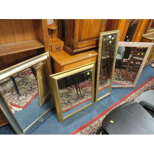 A COLLECTION OF FOUR ASSORTED MODERN WALL MIRRORS