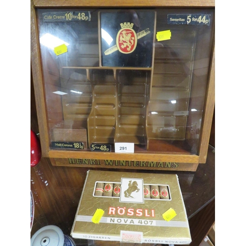 Henri Wintermans wooden cigar display case with Rossli cigars
