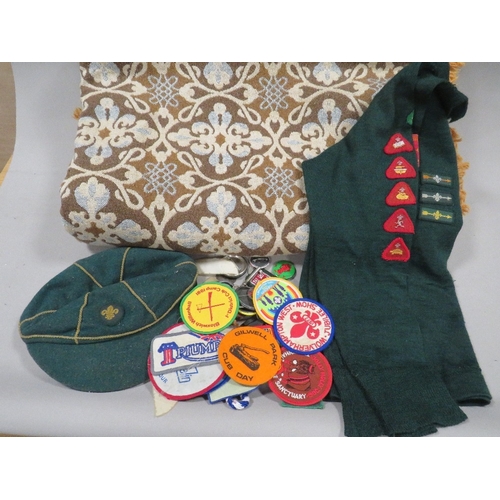 A quantity of vintage scouting memorabilia, vintage cloth and metal ...