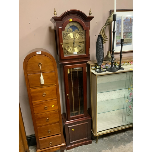 A modern moon roller triple weight long case clock made by Interclock ...