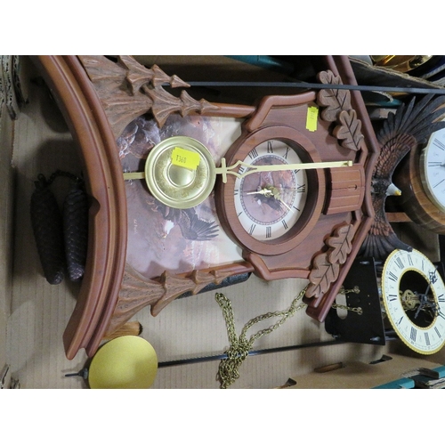 Two trays of assorted clocks, carriage clocks etc