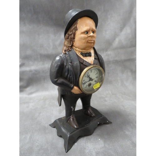 A reproduction cast metal John Bull moving eye clock