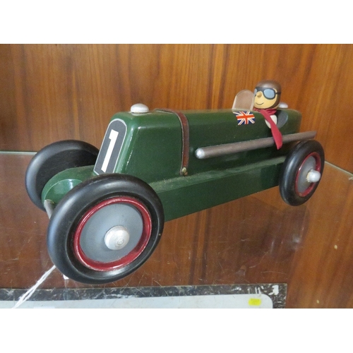 'Kyle Heath' limited edition wooden racing car with driver 31/500