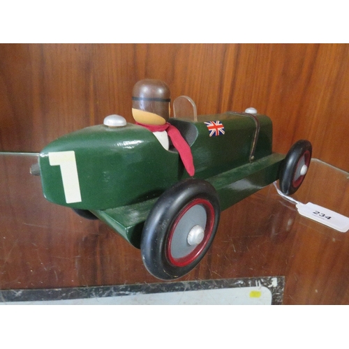 'Kyle Heath' limited edition wooden racing car with driver 31/500