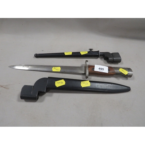 A British WW2 era pig sticker bayonet together with 2 other bayonets (3)