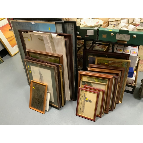 A large collection of assorted pictures and prints to include Maritime ...