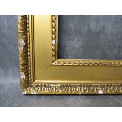 A 19TH CENTURY GOLD WATTS STYLE FRAME, in need of some restoration ...