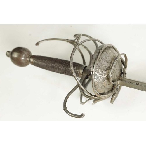A 17TH CENTURY RAPIER WITH ORIGINAL FULL-LENGTH BLADE the 117cm double ...