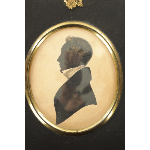 A COLLECTION OF THREE 19TH CENTURY SIDE BUST PORTRAIT SILHOUETTES in ...