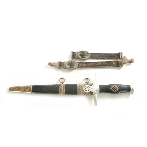 A GERMAN WWII THIRD REICH RLB OFFICERS DAGGER having a double-edged ...