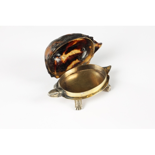 A 19TH CENTURY SILVER AND TORTOISESHELL VESTER CASE modelled as a ...