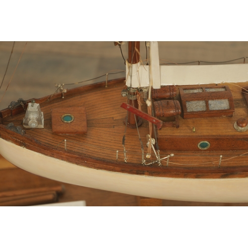 A 20TH CENTURY MODEL OF A SAILING YACHT "THE COLLENA" bearing plaque ...