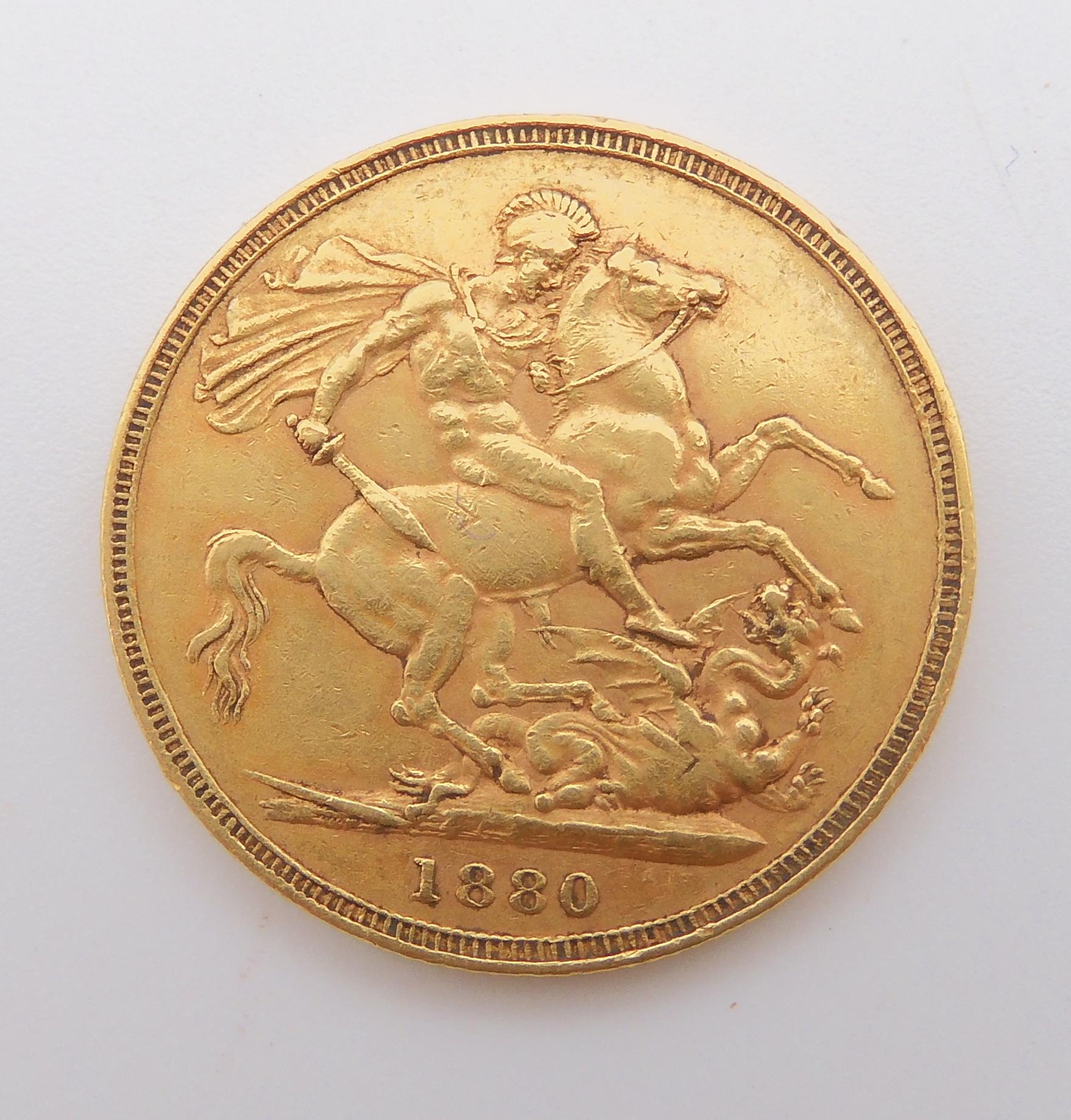 A 1880 gold sovereign